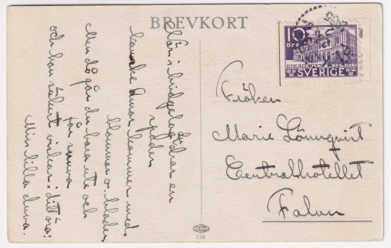 Congratulations Lovely Vintage Swedish Postcard 1935 - Etsy