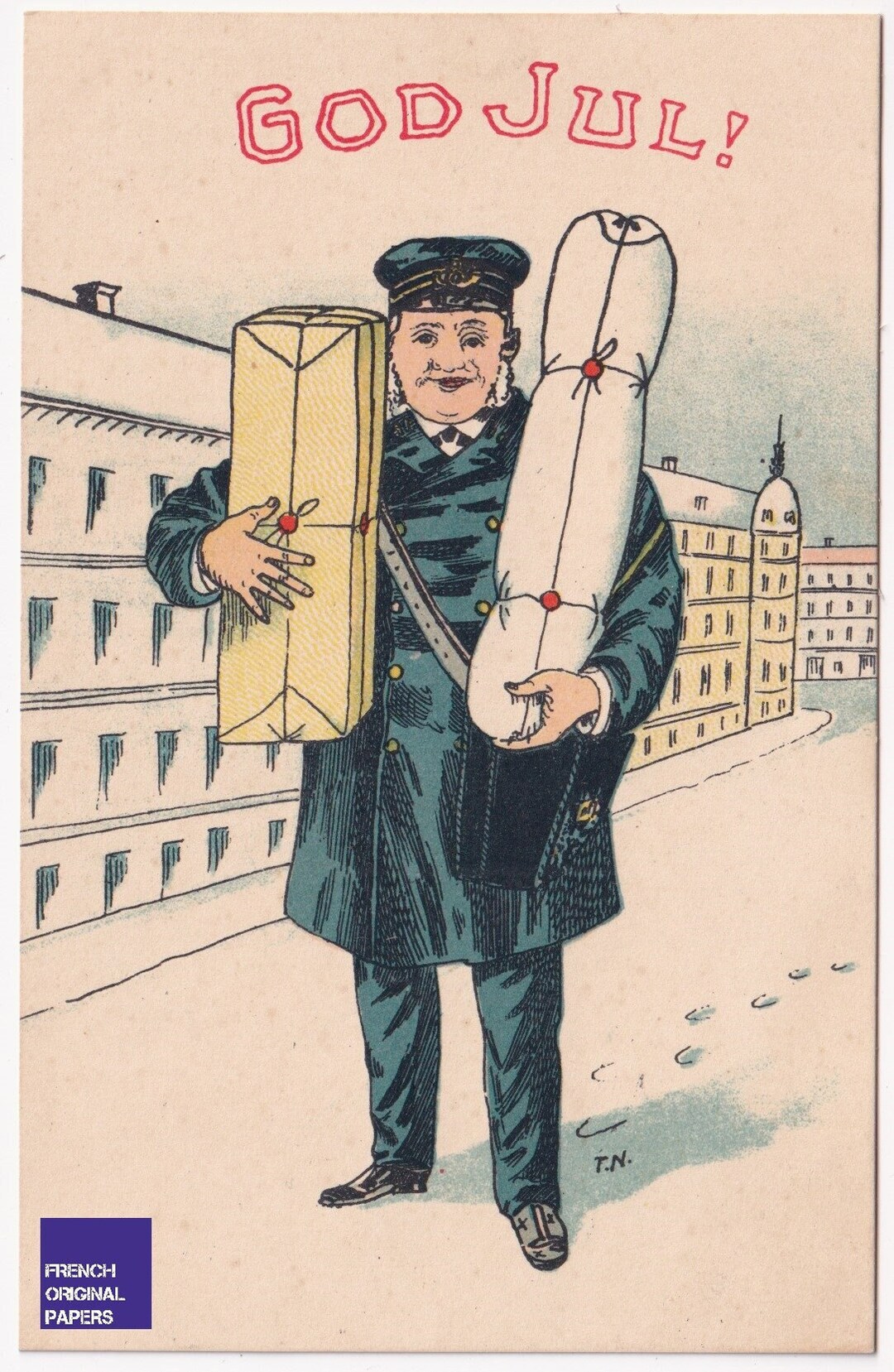 Tage Nilsson -merry Christmas 1910 -amazing Old Swedish Vintage ...