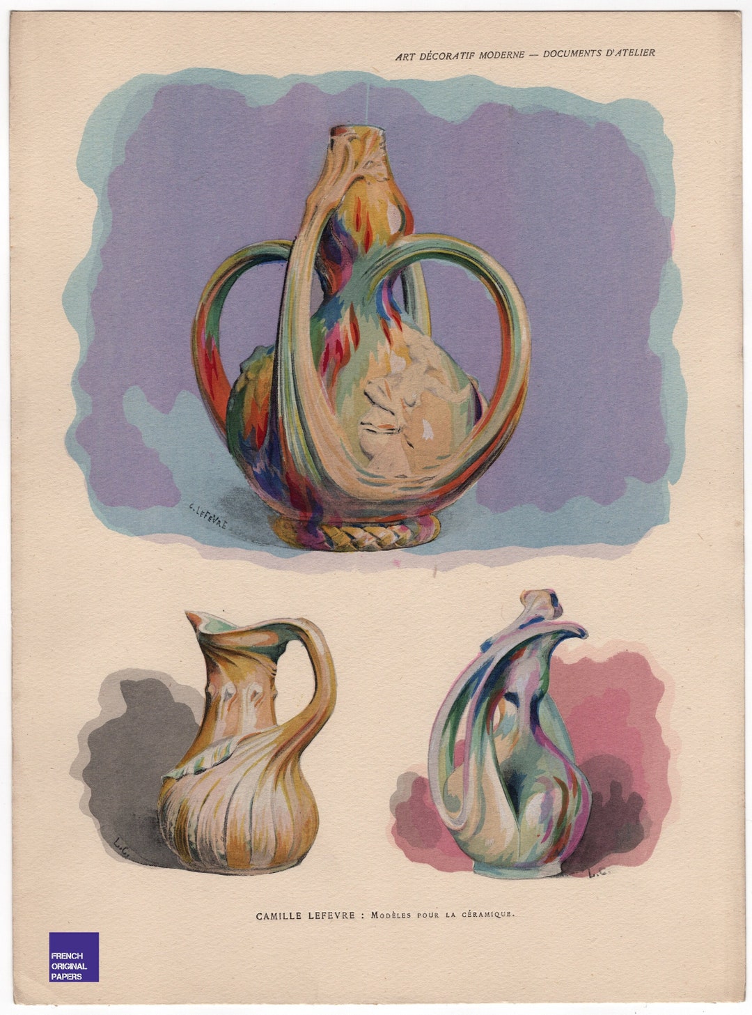 Camille Lefevre - Models for Ceramics / Art Nouveau - Beautiful ...