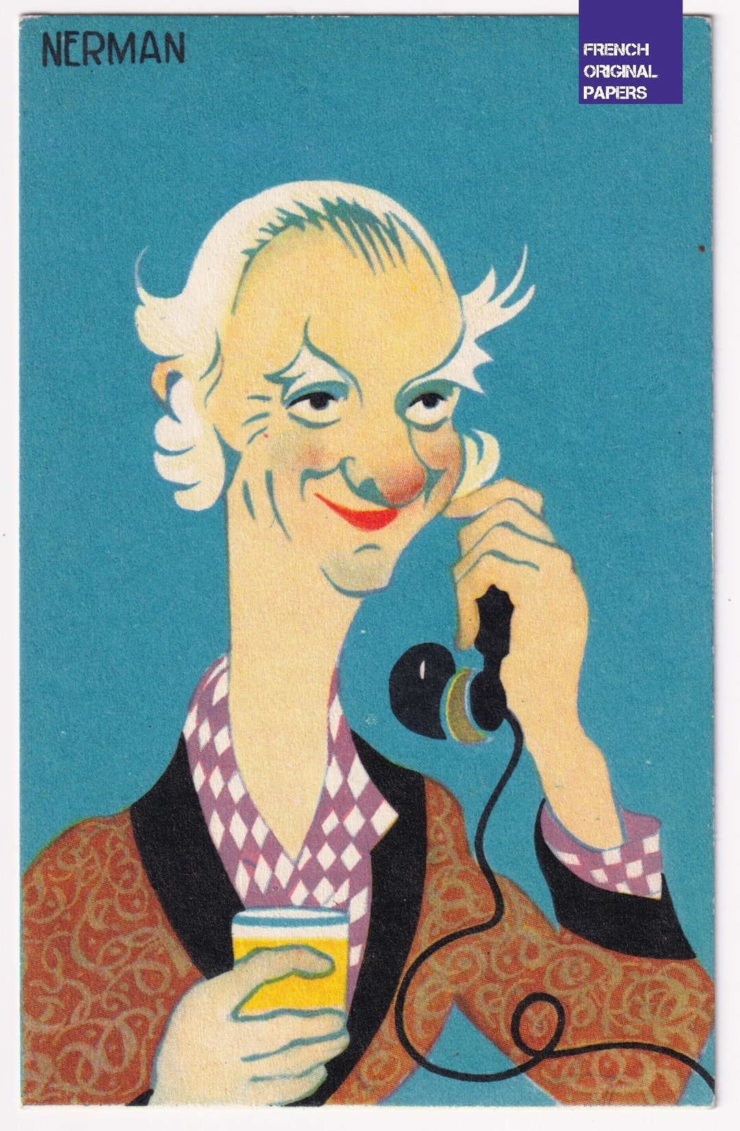 Einar Nerman happy New Year Wishes 1930s old Small Swedish Greeting ...