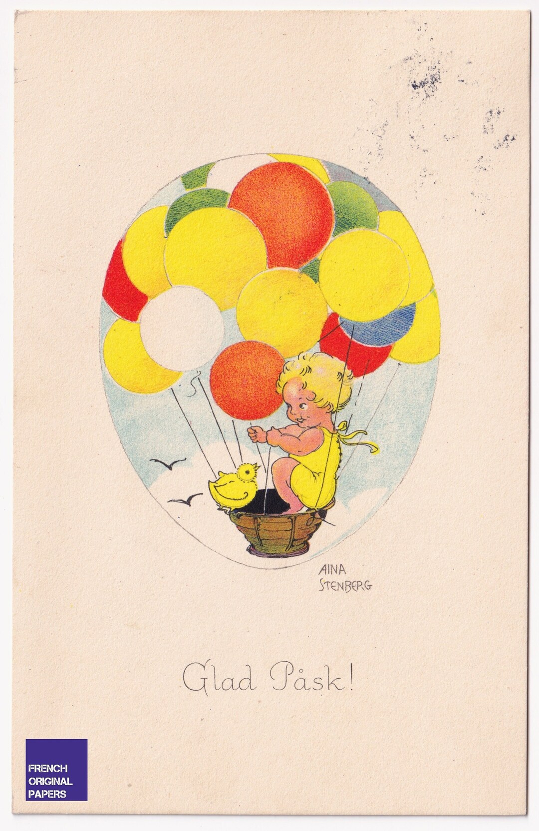 Happy Easter - Lovely Old Swedish Greeting Postcard 1932 - Aina ...