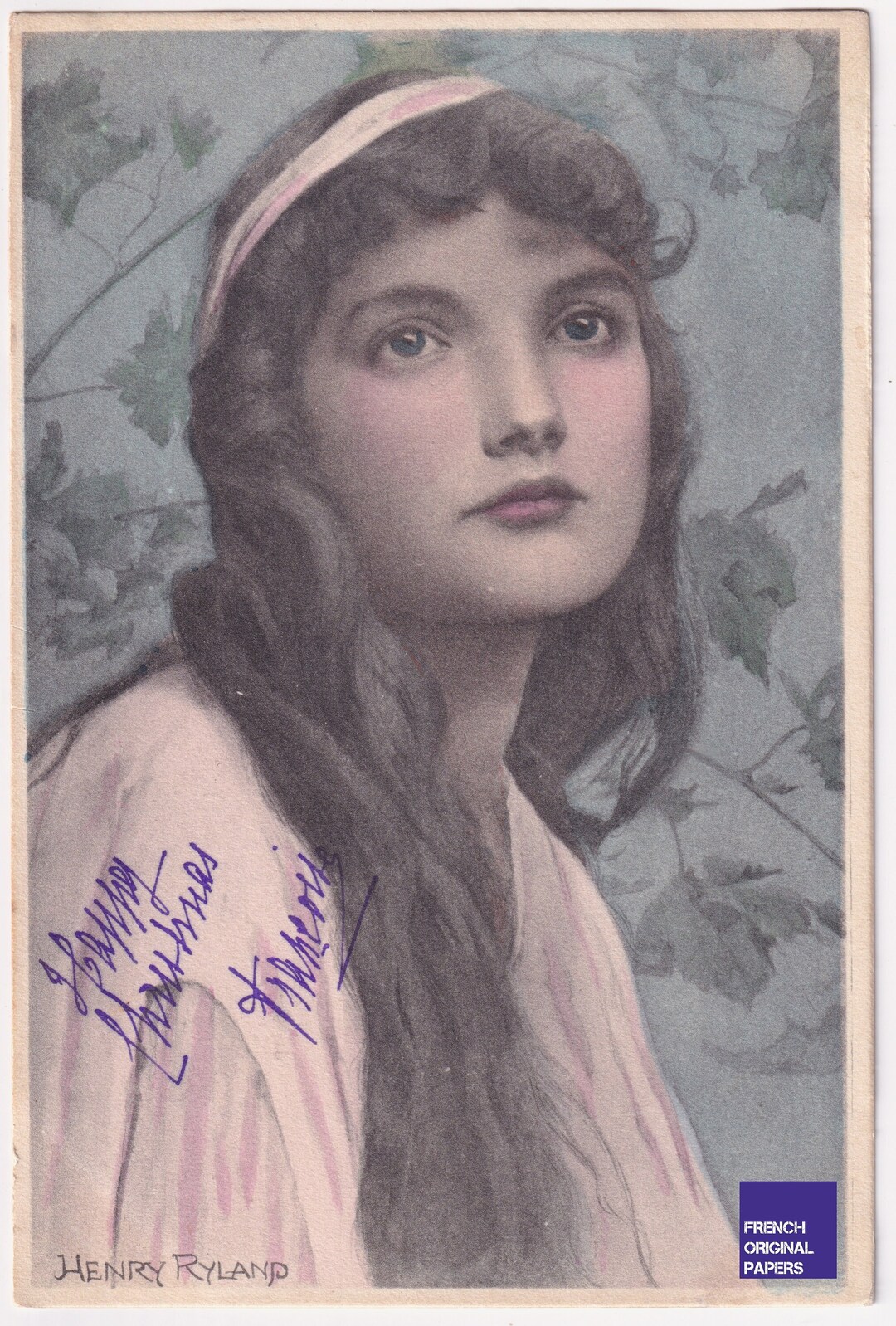 Lovely Viennese Countryside Woman Portrait - Old Artist Henry Ryland ...