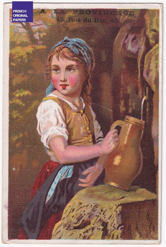 Portrait of a Young Girl Filling a Water Pitcher Lovely - Etsy