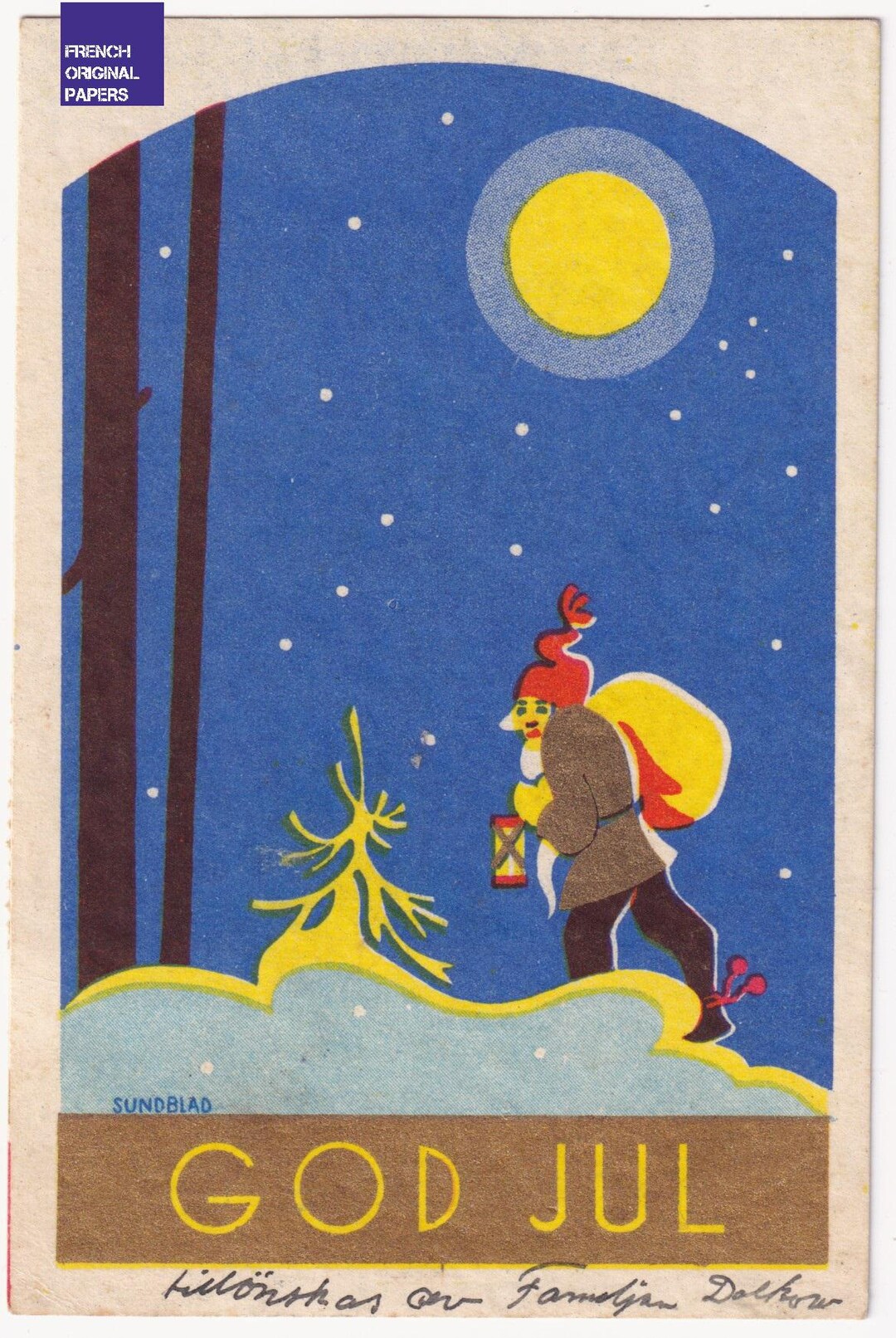 Santa Claus With Gift Hood / Merry Christmas 1936 -lovely Small ...