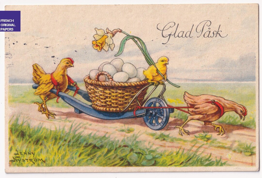 Jenny Nyström - Glad Påsk / Happy Easter 1933 -lovely Small Swedish ...