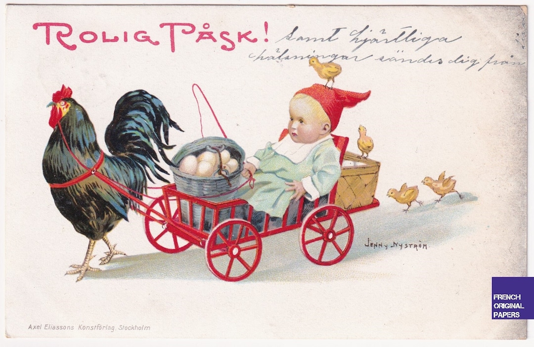 Jenny Nyström Glad Påsk / Happy Easter 1905s Beautiful Old Swedish ...