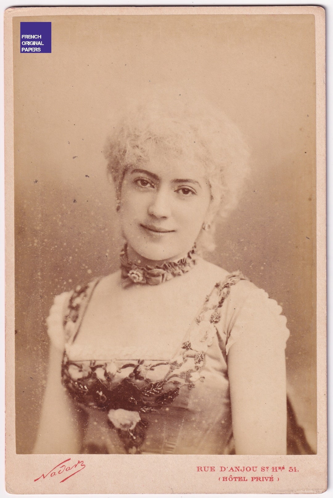 RARE Jane Hading Famous NADAR Large Size CDV Studio Photo Portrait 1885 ...