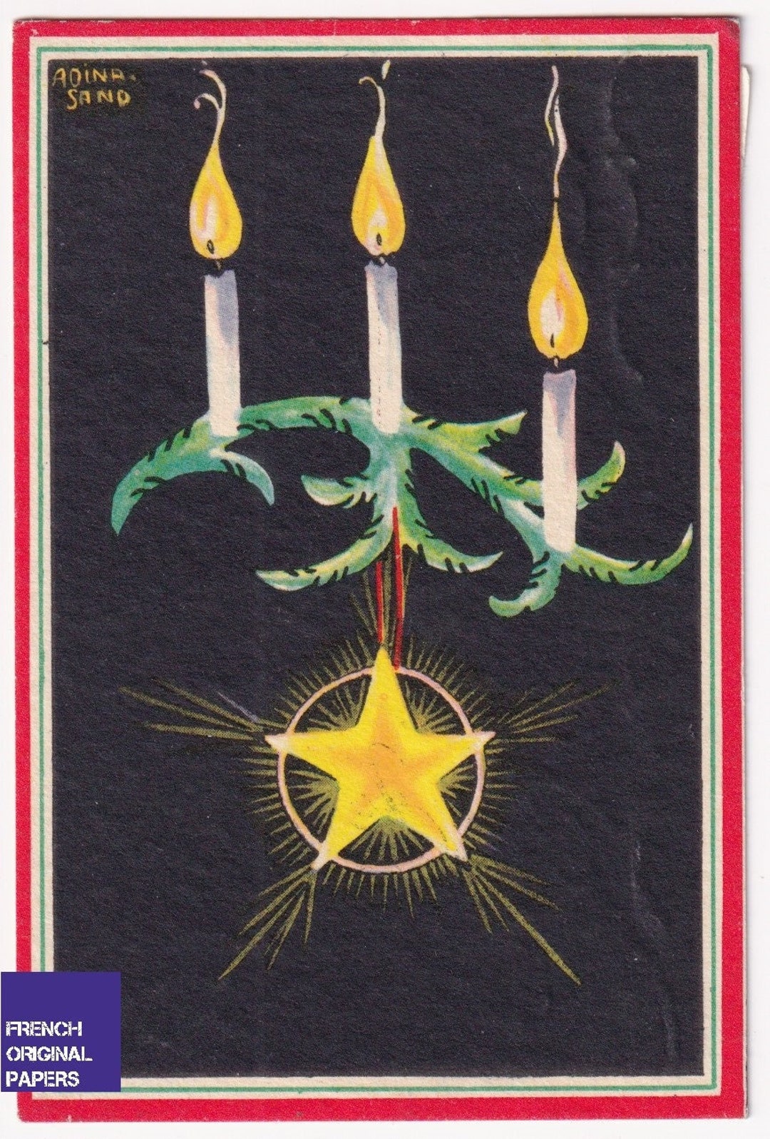 Adina Sand Christmas & New Year Wishes 1941 Lovely Old Small Swedish ...