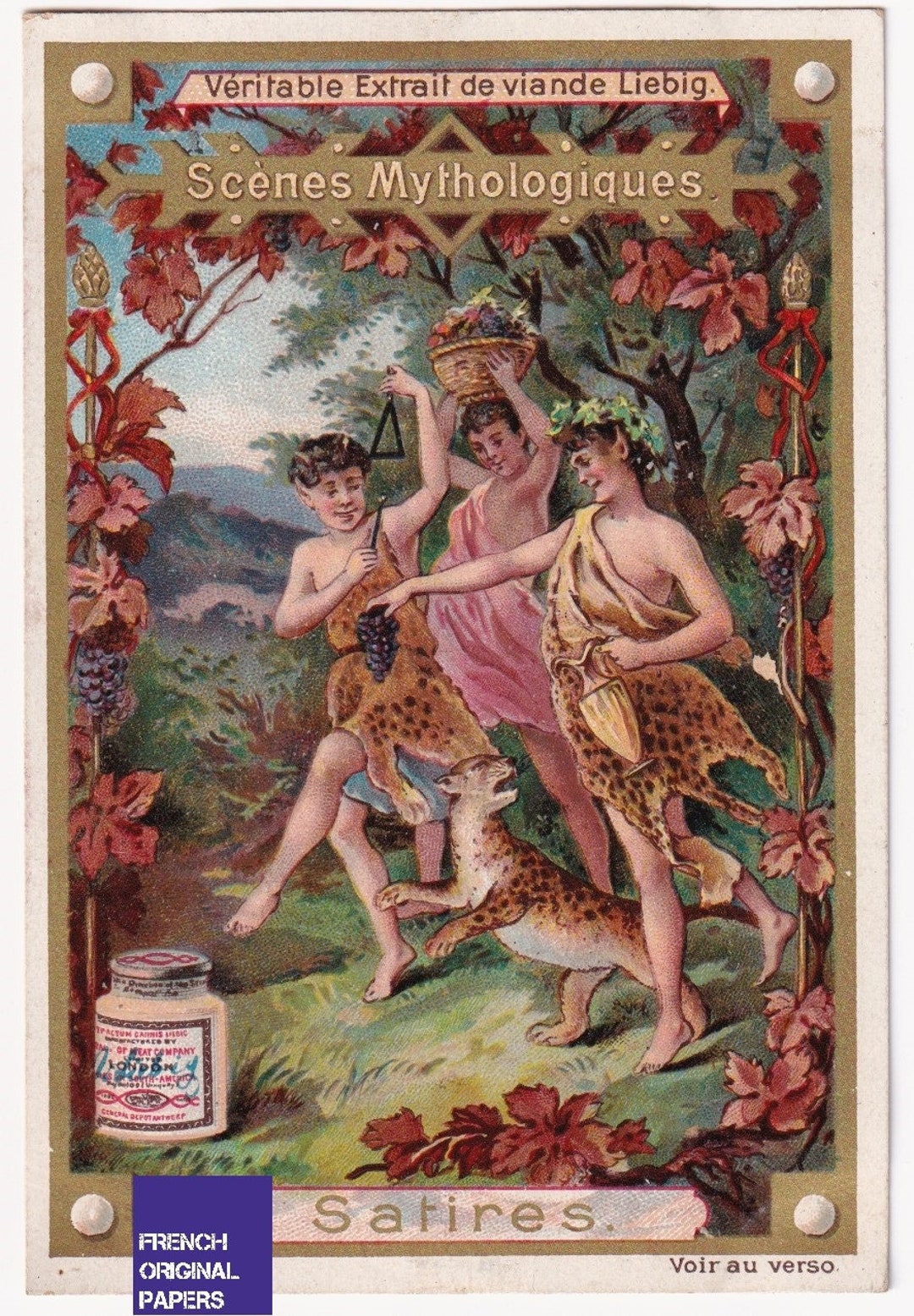 Mythological Scenes / Satyrs -french Liebig Victorian Trade Card From ...
