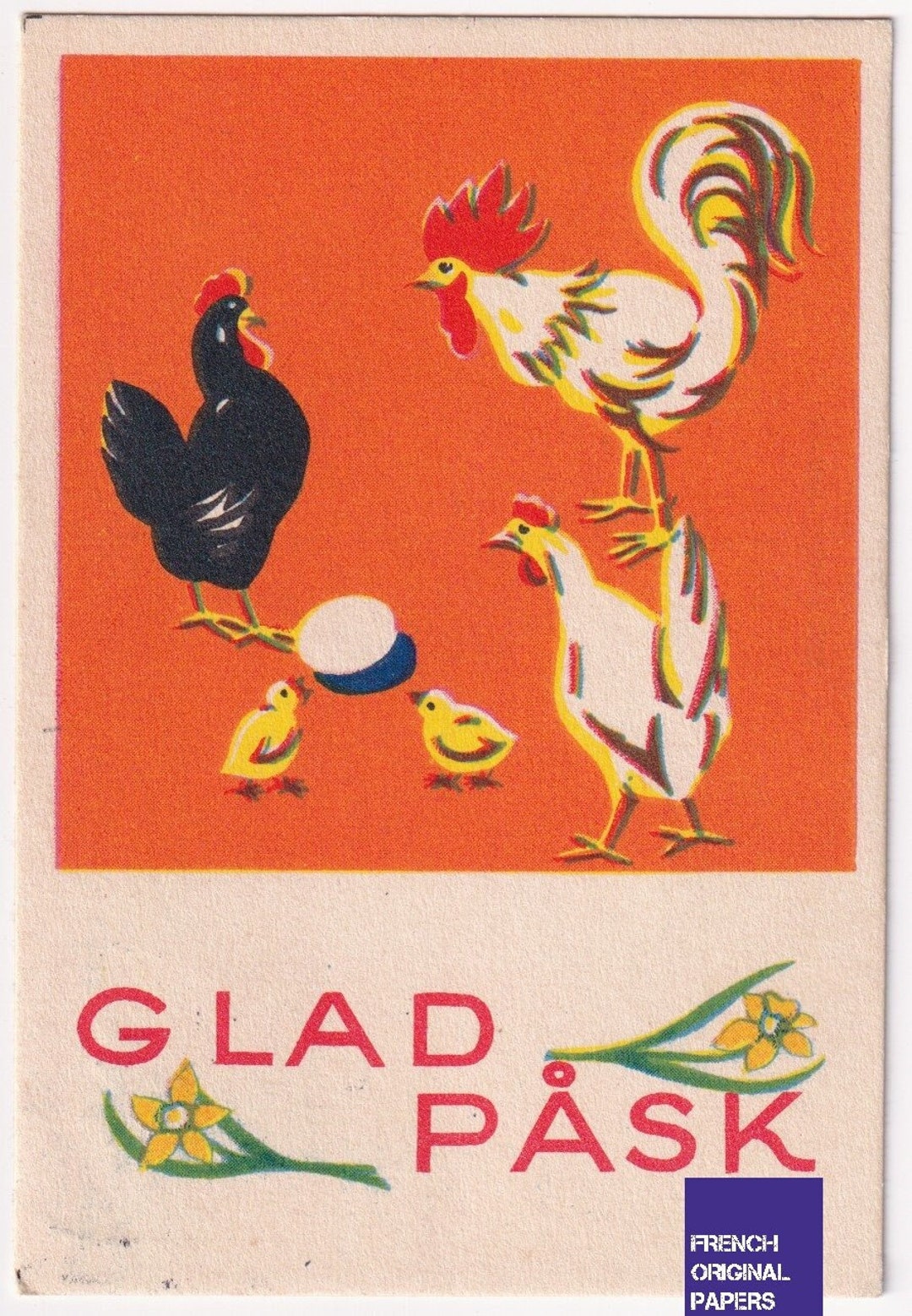 Happy Easter 1938 - Lovely Vintage Small Swedish Greeting Postcard ...