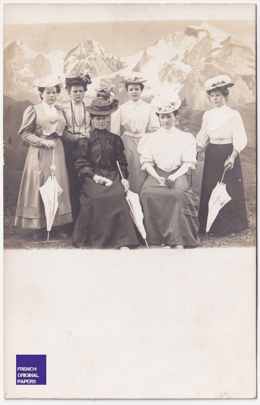 Elegant Alpine Women -beautiful Antique Photo-montage Postcard 1910 ...