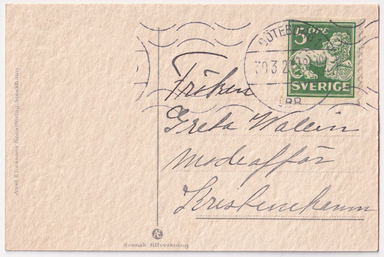 Maj Lindman Jan Happy Easter 1929 Small Old Greeting Postcard Vintage ...