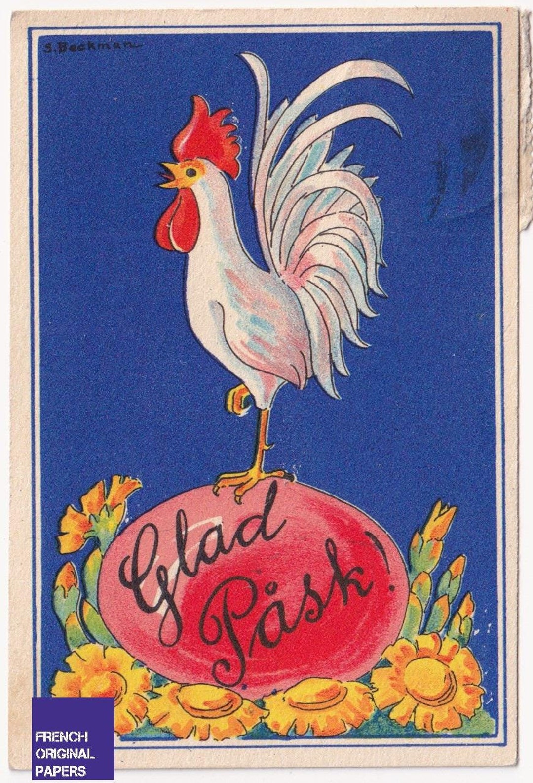 Glad Påsk / Happy Easter 1938 - Lovely Old Small Swedish Greeting ...