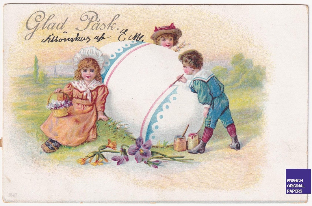 Happy Easter 1905s -lovely Swedish Old Postcard - Sailor Boy is ...