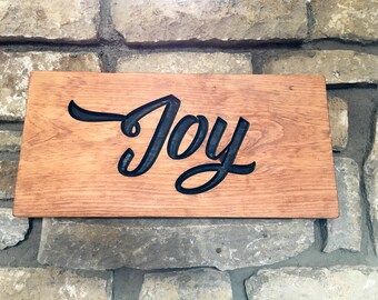 Wooden joy sign | Etsy
