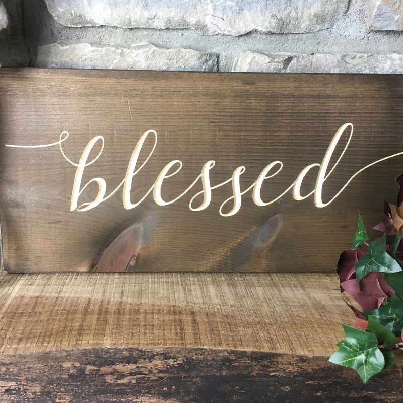 Wooden Blessed Sign - Etsy