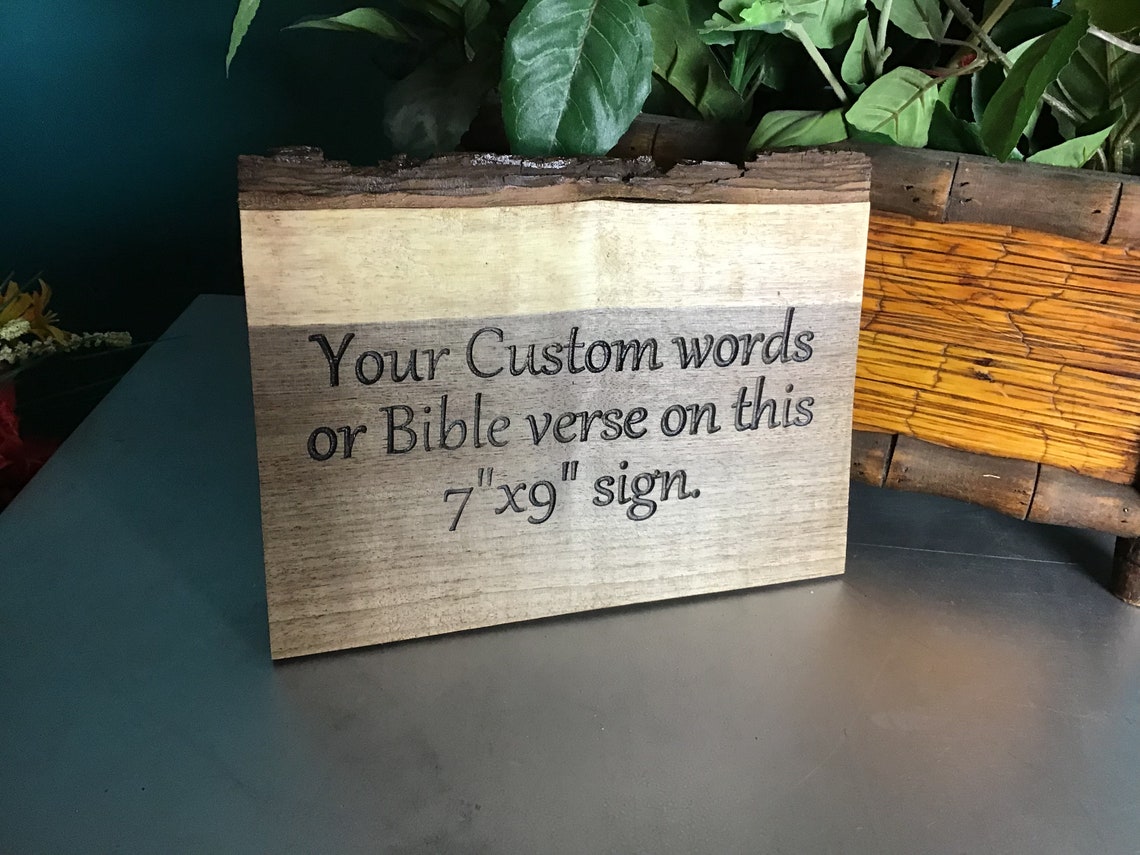 Custom Live Edge Sign With Black Letter Custom Bible - Etsy