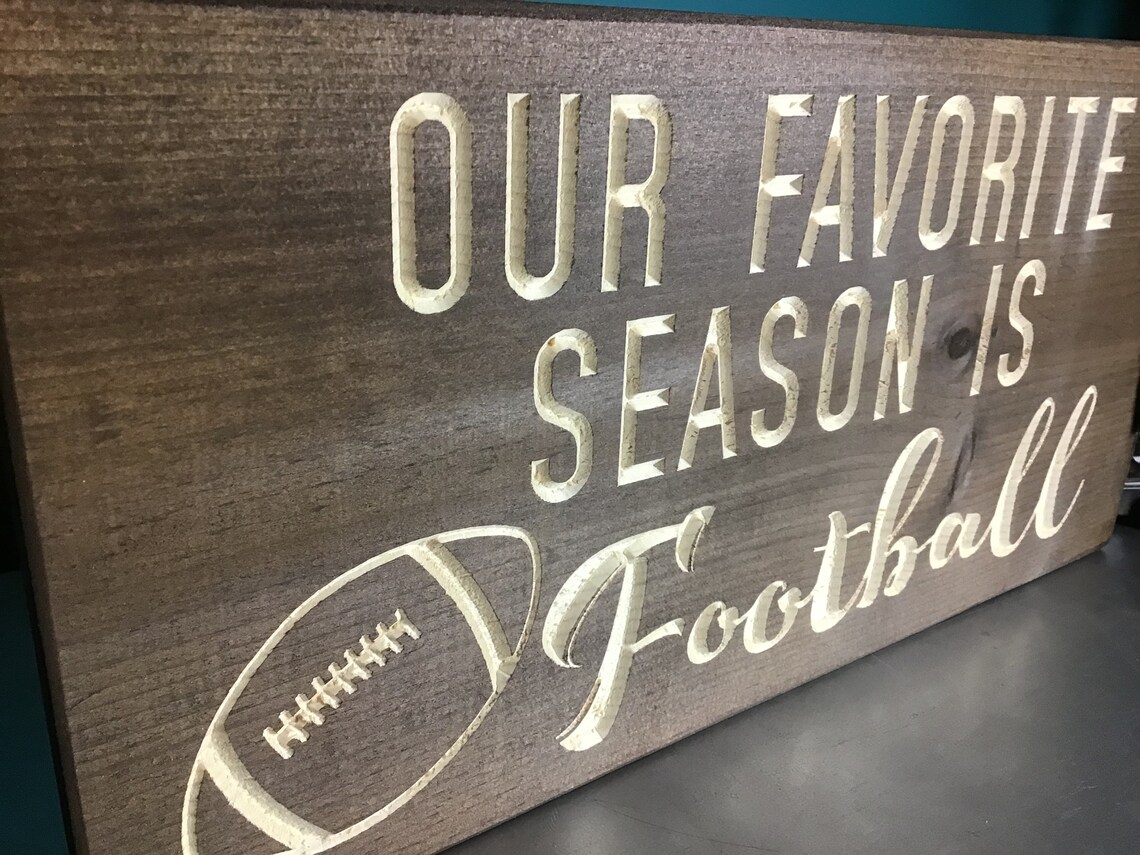 College football sign professionsl football sign football Wood | Etsy