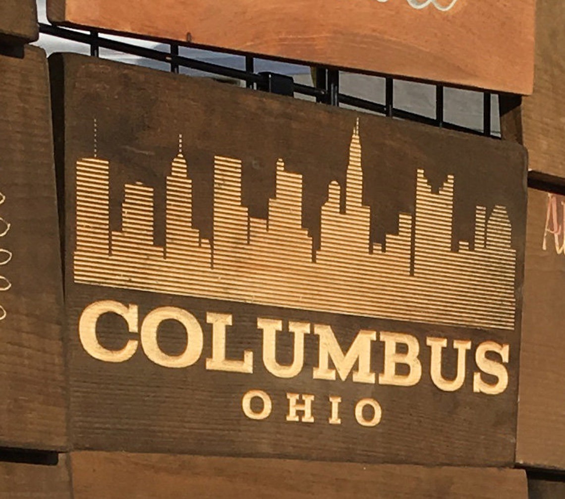 Columbus Ohio Souvenir Gift Sign Skyline City Columbus Wood | Etsy