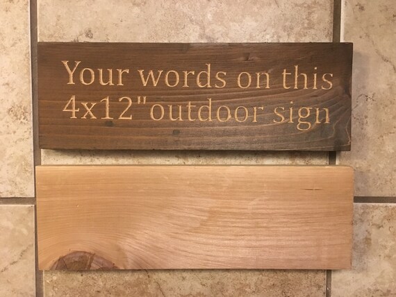 4x12 Custom Exterior Wood Sign Personalized Wooden Plaque | Etsy