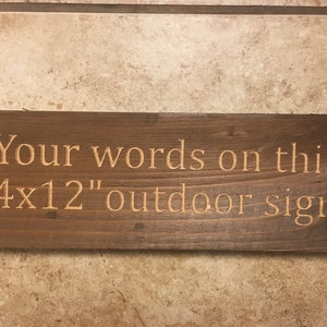 4”x12” Custom Exterior Wood Sign Personalized Wooden Plaque Signs; Dog ...