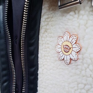 Daisy Enamel Pin, Flower Badge, Hard Enamel Pin, Spooky Pin, Creepy Pin ...