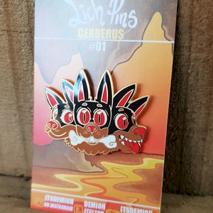 Cerberus Enamel Pin Dog Pin Puppy Badge Hard Enamel Pin - Etsy