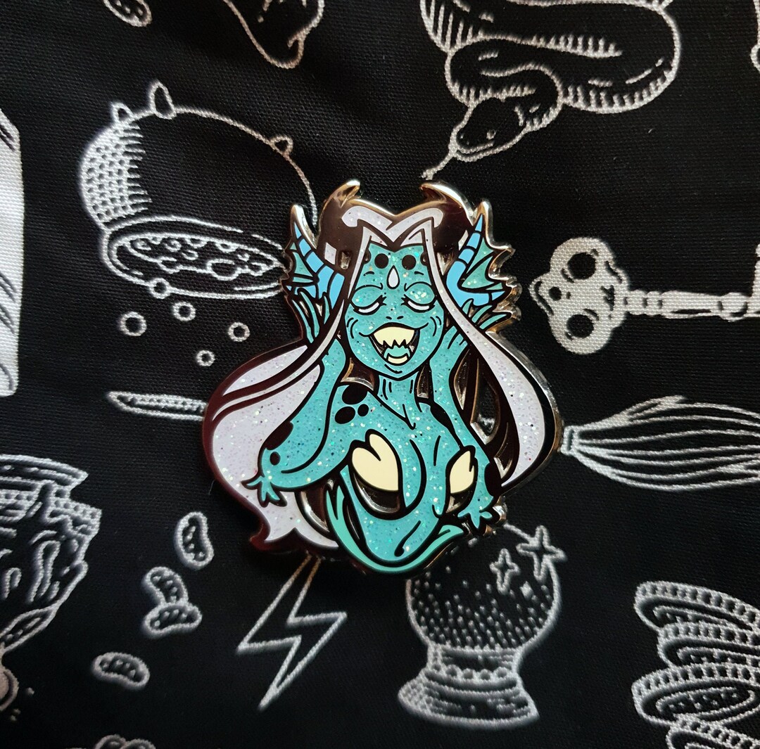Mermaid Enamel Pin, Siren Enamel Pin, Glitter Pin, Monster Girl Pin ...