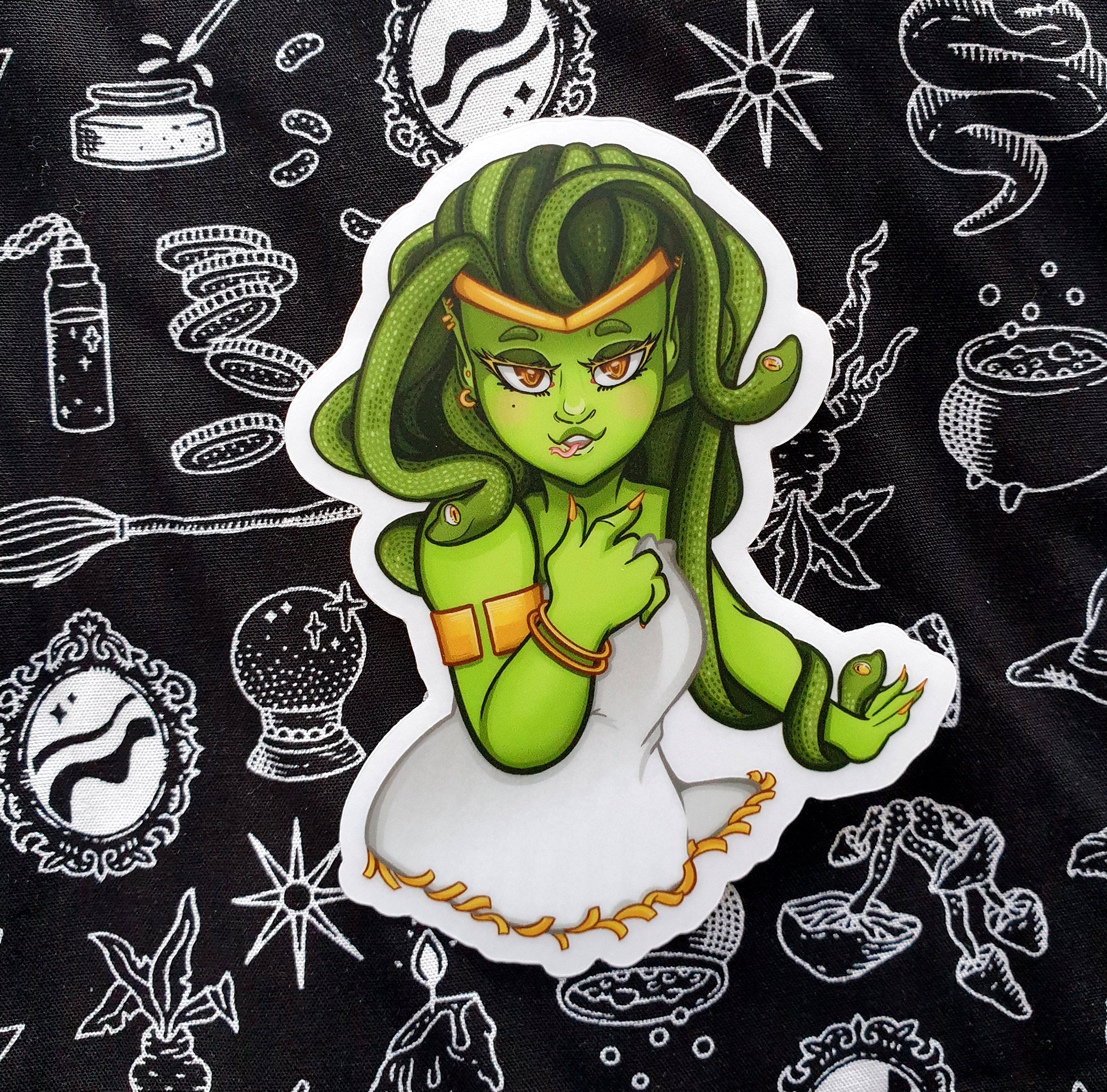 Medusa Sticker Halloween Sticker Monster Girl Sticker - Etsy