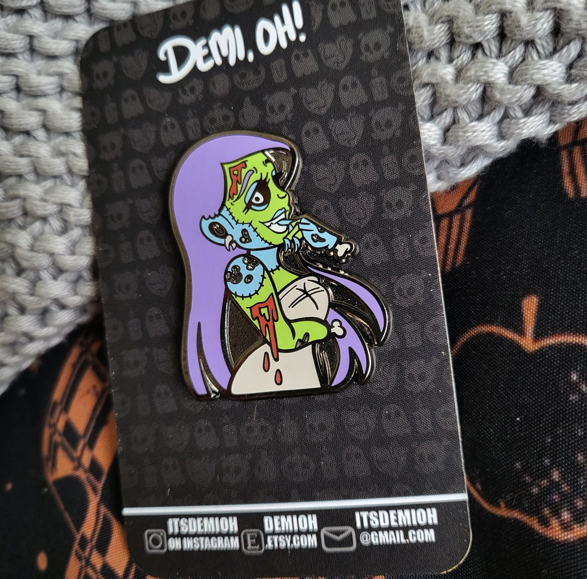 Zombie Girl Enamel Pin Frankenstein Pin Hard Enamel Pin - Etsy Australia