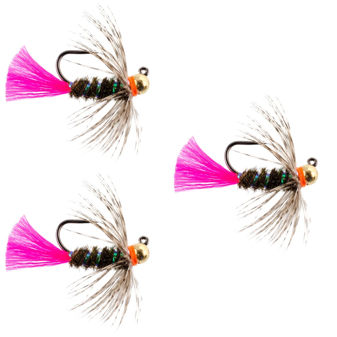 3-pack Tactical Euro Blow Torch Jigged Tungsten Bead Head Nymph Fly ...