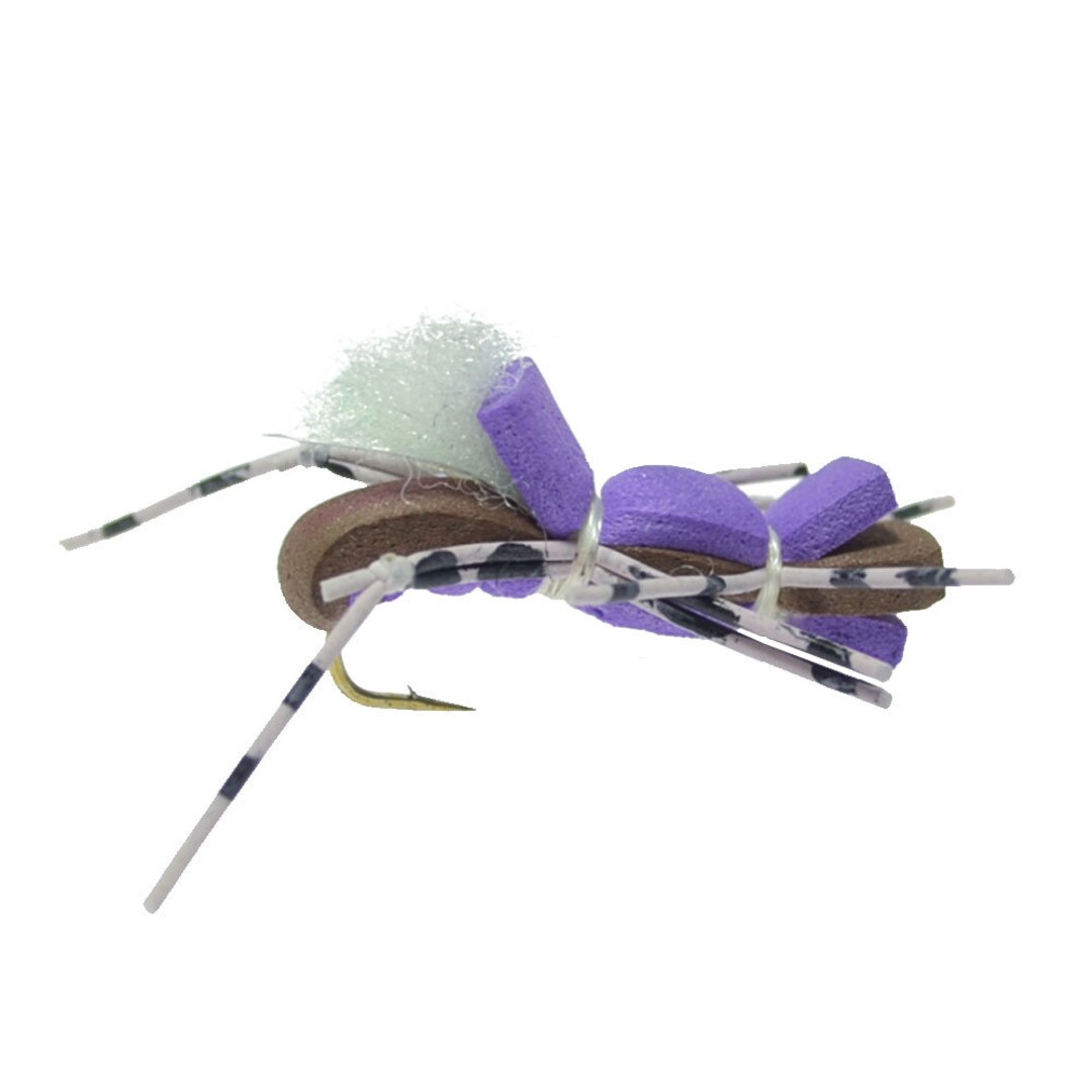 3-pack Fat Albert Purple Size 10 Hopper Foam Body Grasshopper Dry Fly ...