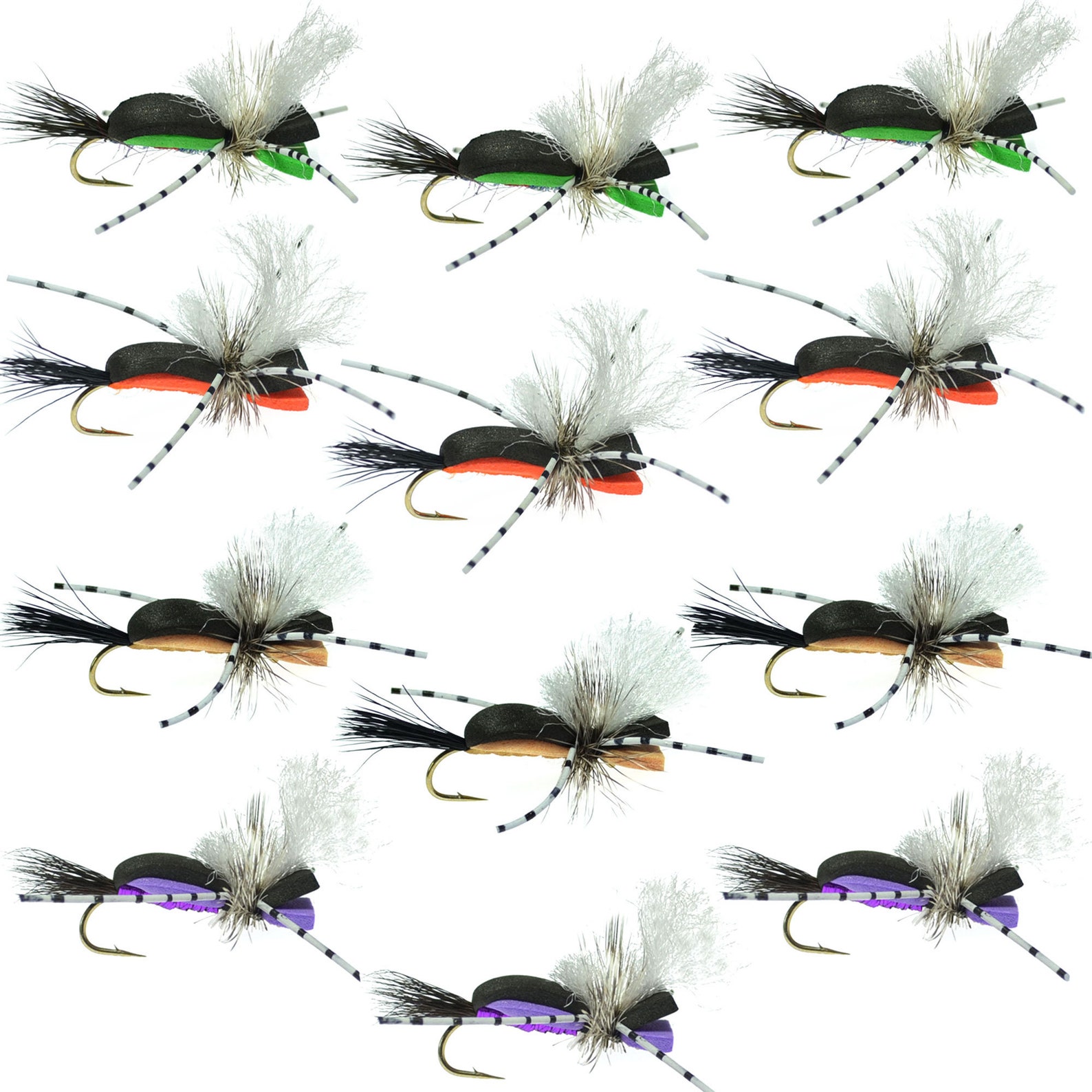 Hippie Stomper Assortment Size 14 12 Flies 4 Colors Foam - Etsy