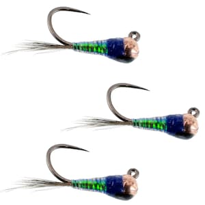 3-pack Tactical Gasolina Perdigon Jigged Tungsten Bead Head Nymph Fly ...