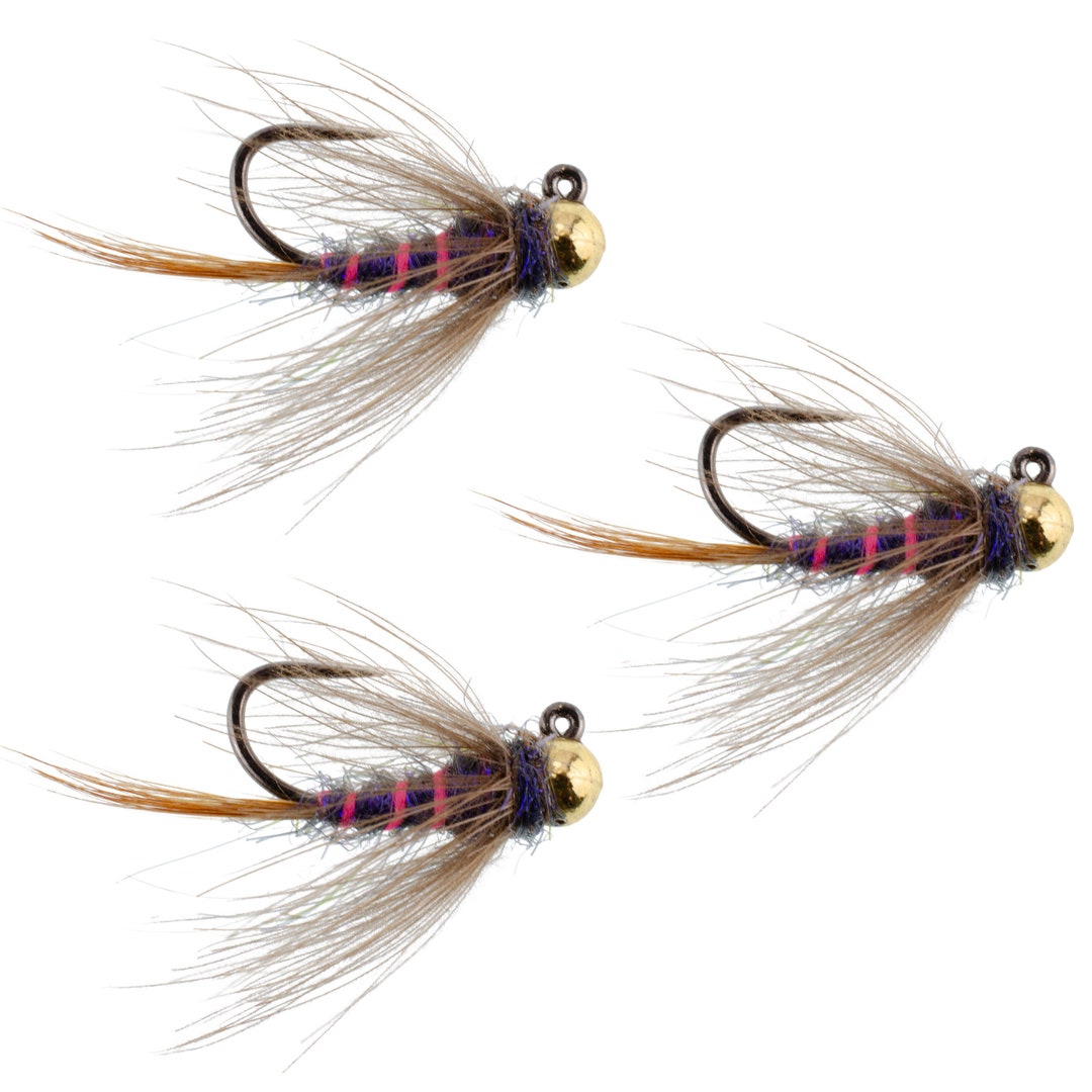 3-pack Tactical CDC Duracell Jigged Tungsten Bead Head Nymph Fly ...