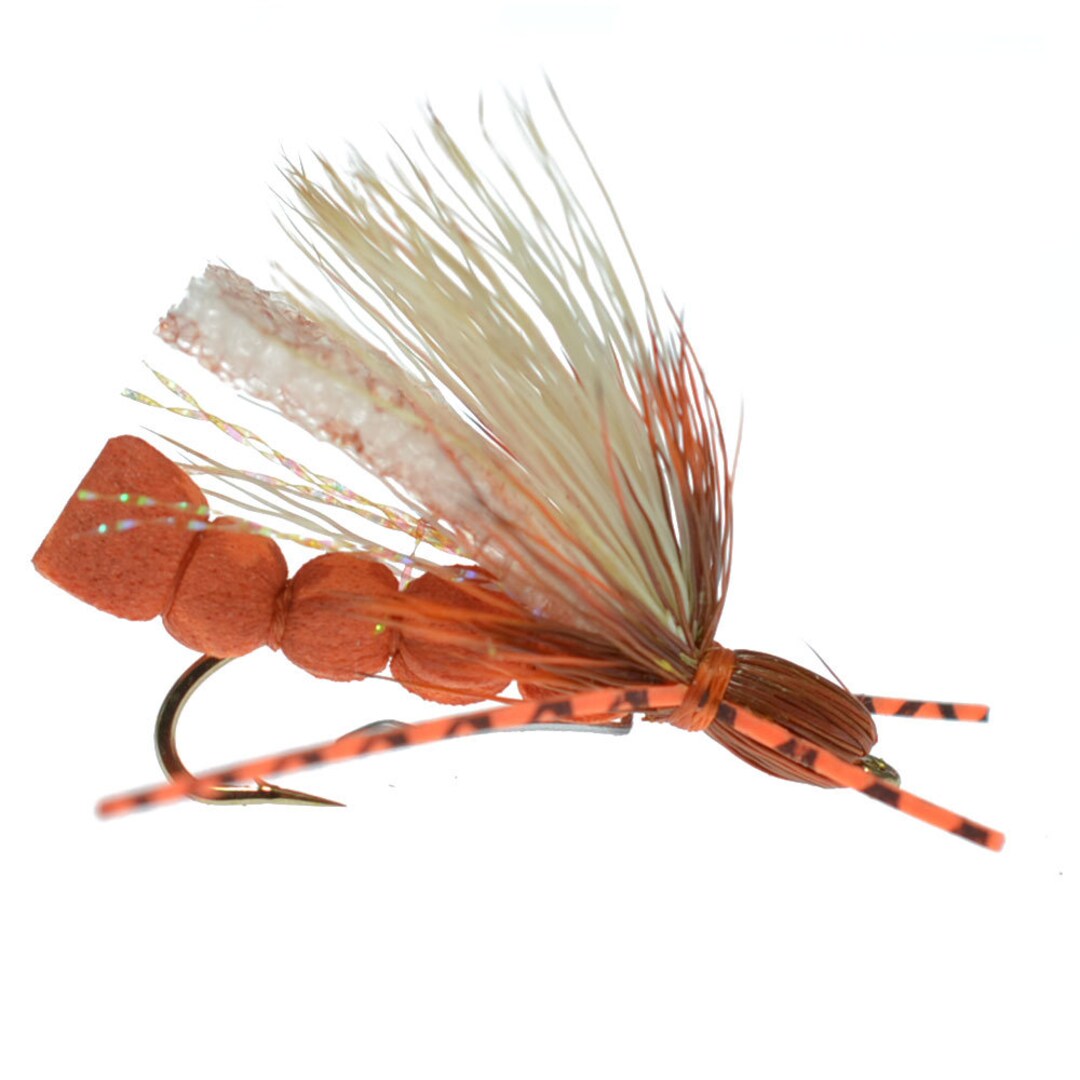 3-pack Orange Foam Salmon Fly Size 6 - Foam Extended Body Stonefly Dry ...