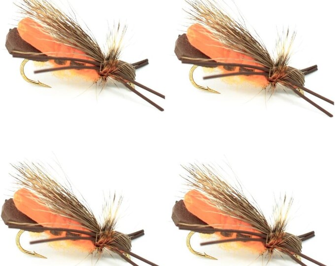 4-pack Foam Bullethead Cicada Size 6 Foam Body Stonefly Dry Fly - Hand ...