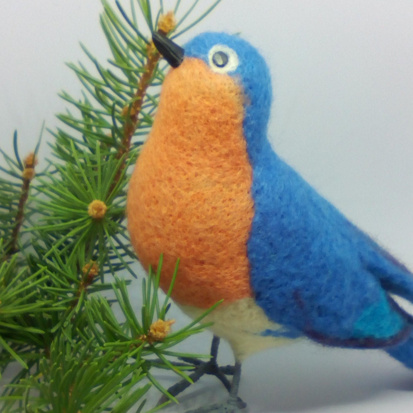 Felted Wool Birds Felted Easten Bluebird Lovebird Decor Faux - Etsy