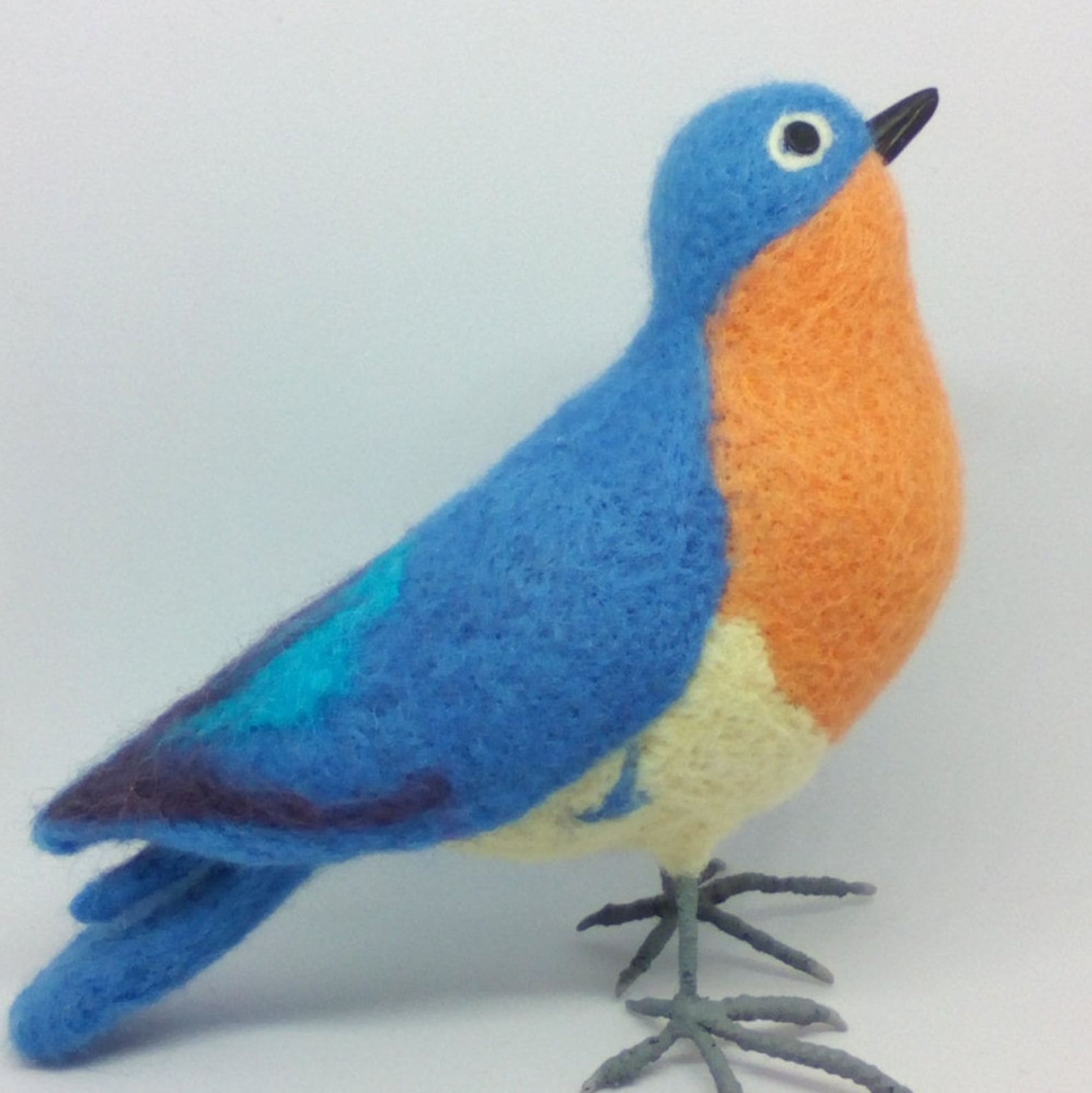 Felted Wool Birds Felted Easten Bluebird Lovebird Decor Faux - Etsy
