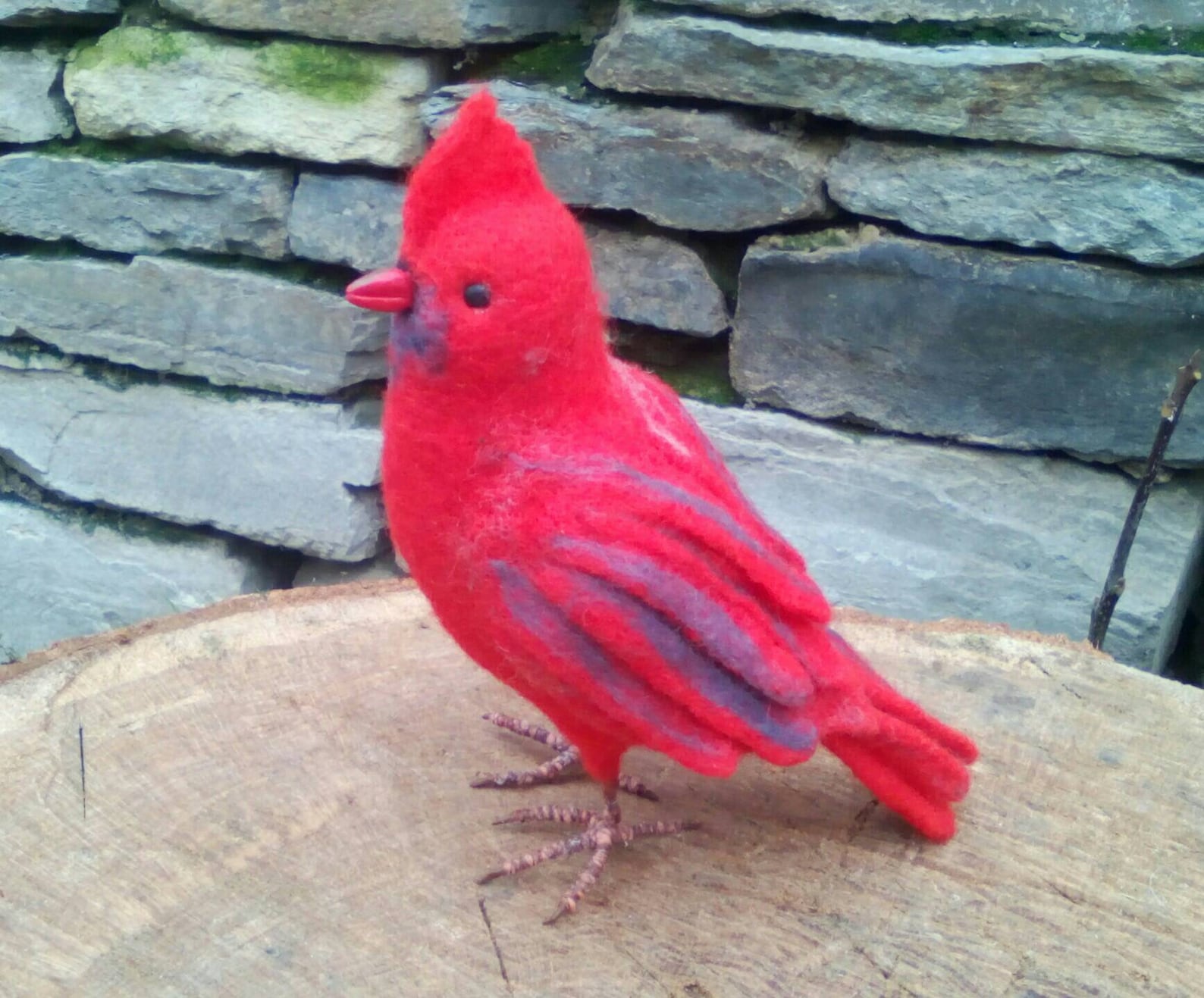 Felted Bird Wool Bird Cardinal.needle Felted Gift Wool Toy. Hanging ...