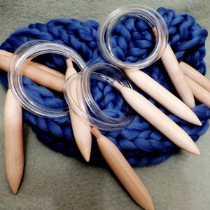 Giant Knitting Needles.32 Mm Super Big Wooden Needles. Jumbo Big ...