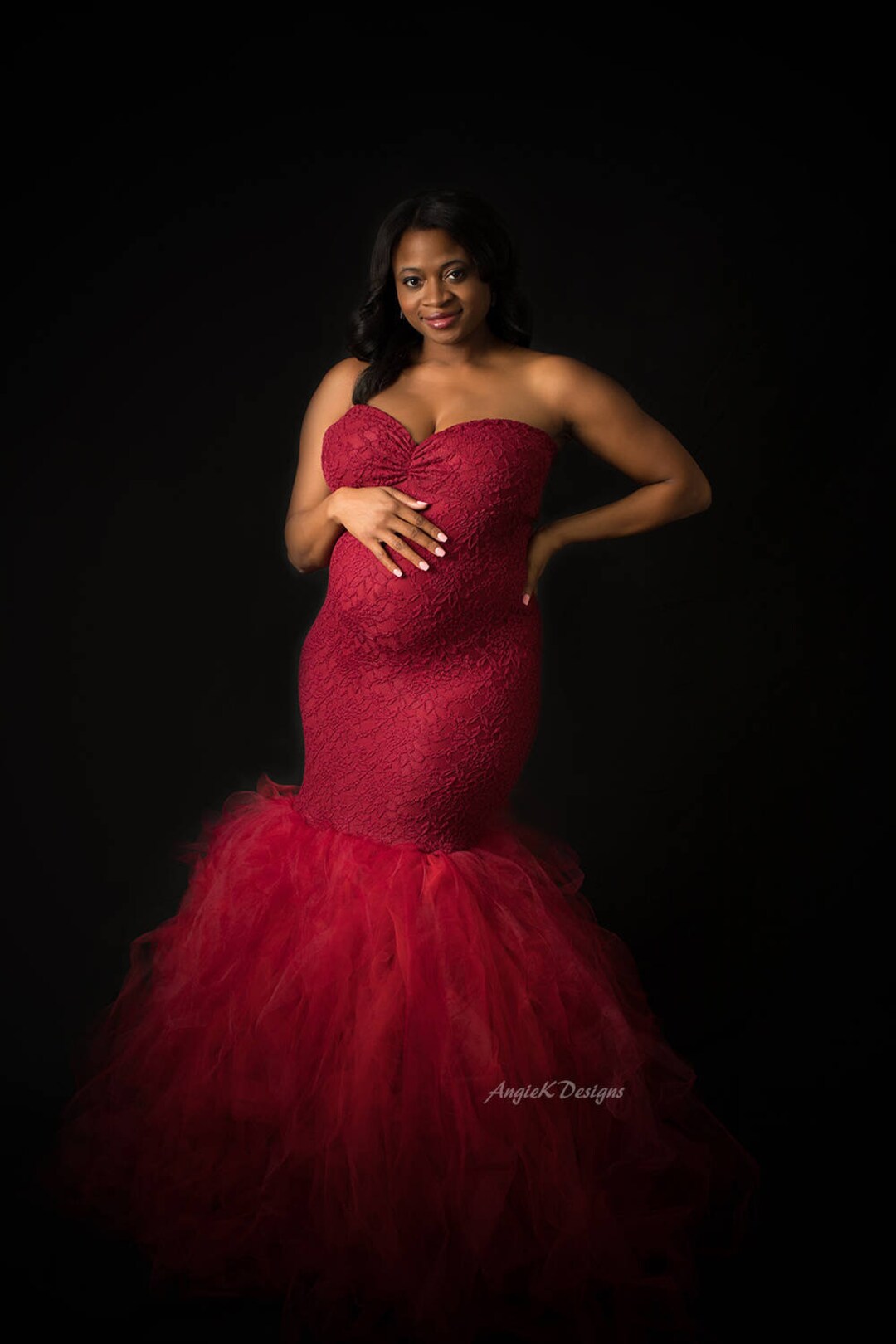 BURGUNDY TULLE DRESS Stripe Flowy Tutu/lace Closed Lined/maternity ...