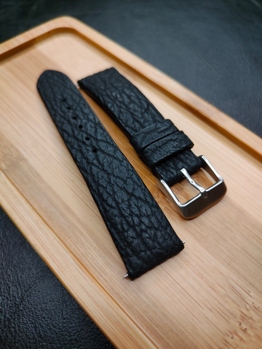 Custom Shark Leather Watch Strap | Handmade Watch Band of Genuine Shark ...