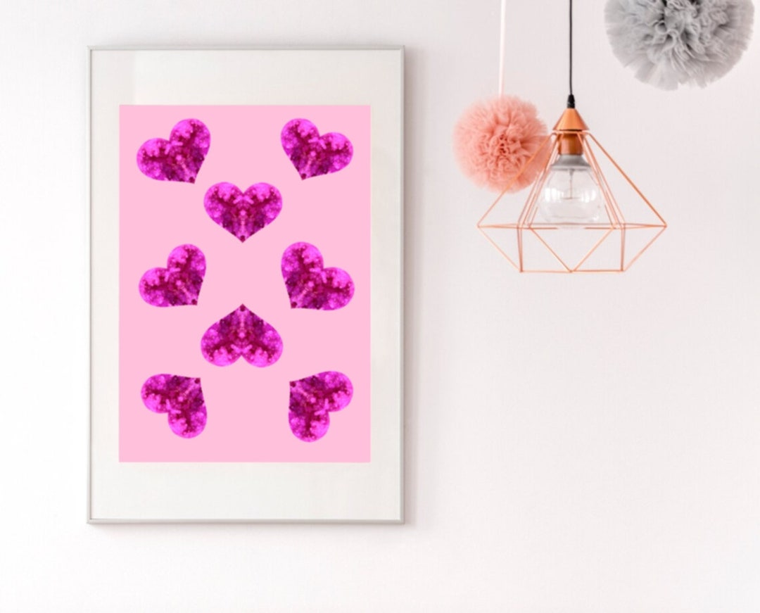 Pink Preppy Wall Art Preppy Hearts Print Trendy Wall Art - Etsy Canada