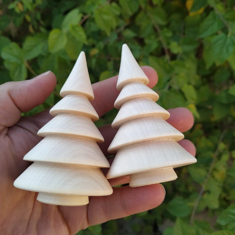Wooden Christmas Tree Ornament Blank / Linden Wood DIY Craft / Holiday ...