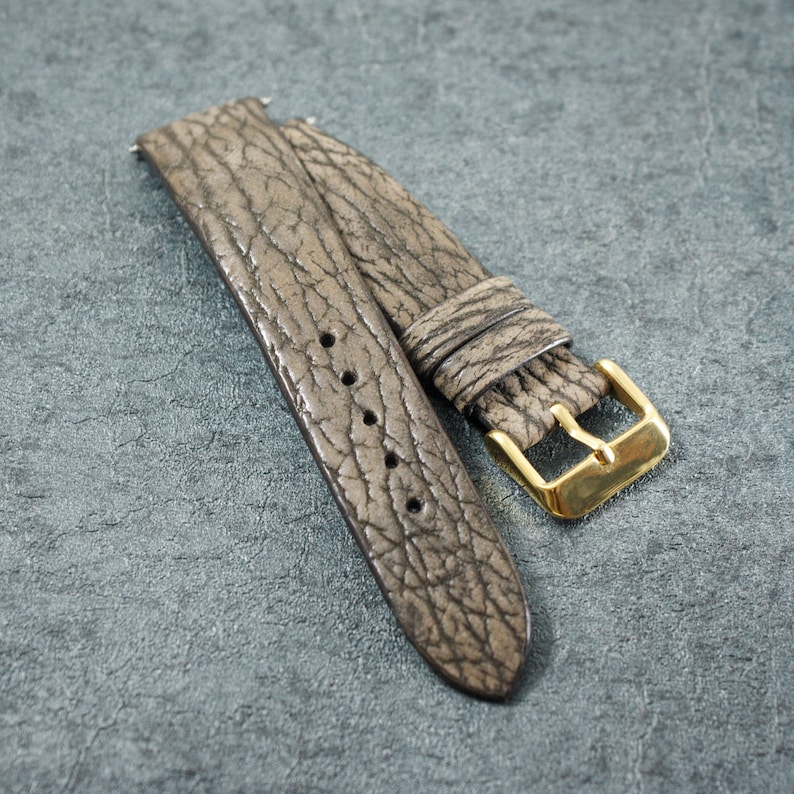 20mm Shark Leather Watch Strap Handcrafted Replacement Shark Leather ...