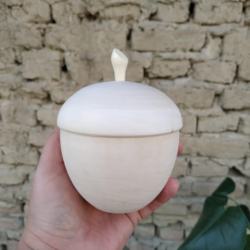 Acorn Wood Box | Handmade Wooden Acorn | Jewelry Box | Eco-friendly ...