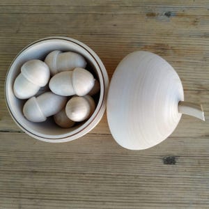 Wooden Acorn Box With 10 Mini Acorns / Acorn Set / Unpainted / Acorn ...