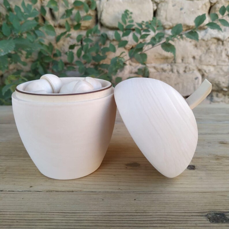 Wooden Acorn Box With 10 Mini Acorns / Acorn Set / Unpainted / Acorn ...