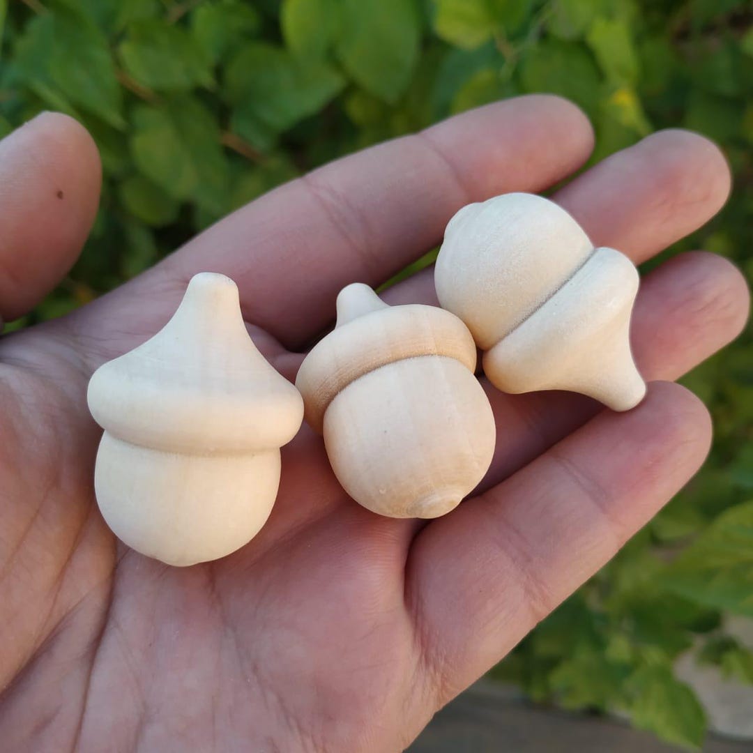 Set of 6 Wooden Acorns for Crafting – Natural DIY Craft Supplies - Etsy